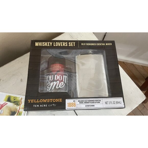 yellowstone | Dining | Yellowstone Old Fashioned Mix Flask Glass Tv ...